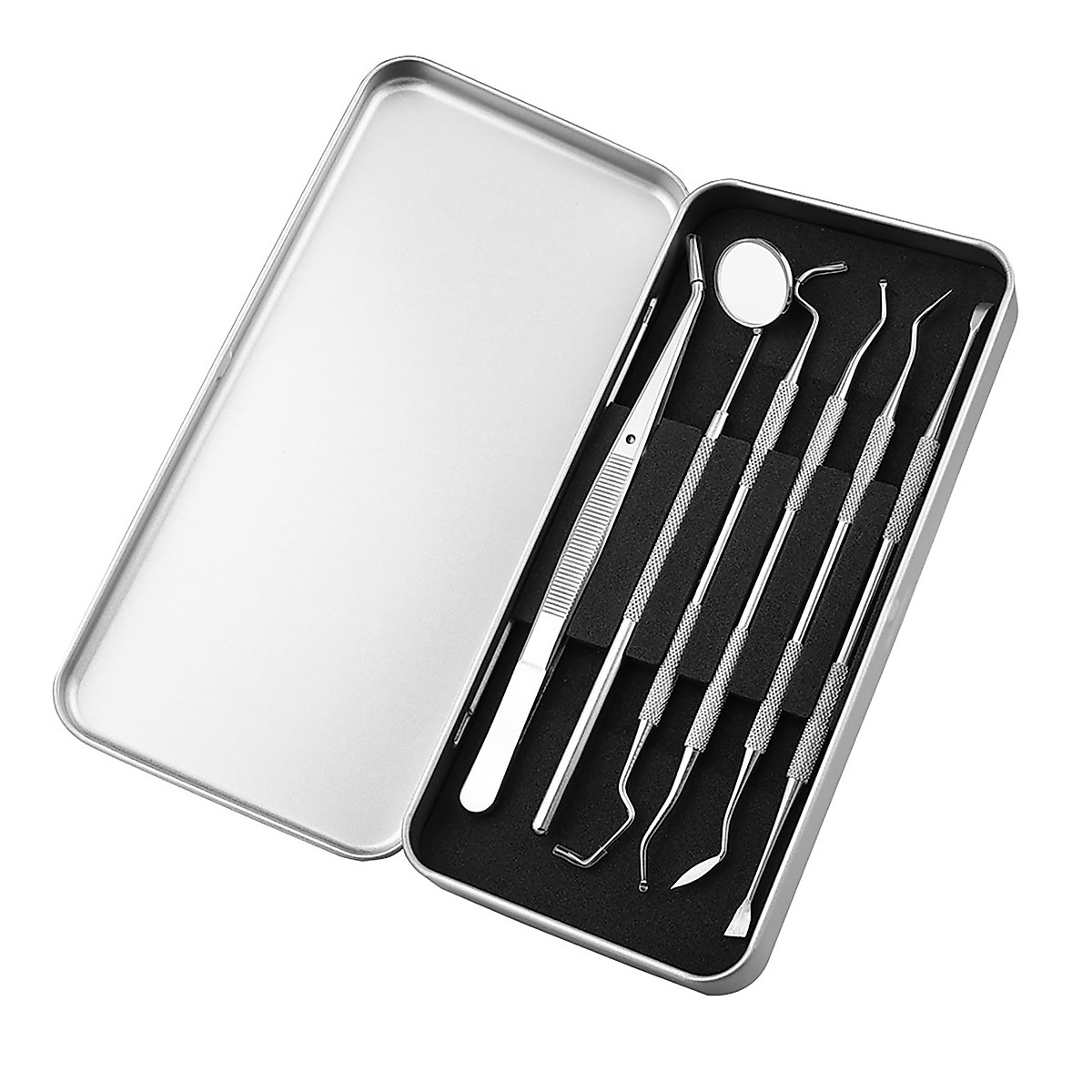 Plaque Remover for Teeth Portable Dental Tools Stainless Steel Dental Picks for Teeth Cleaning Oral Care for Adults Kids and Pets Tartar Remover for Teeth with Case for Daily Use