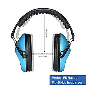 CHAMPS Kids Ear Muffs Earmuff Noise Protection Reduction Headphones for Toddlers Kid Children Teen NRR 25dB Safety Hearing Ear Muff Shooting Range Hunting Season [Blue]