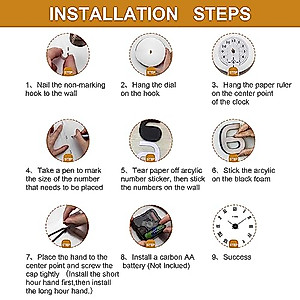 LIDNADY Roman Numerals DIY Wall Clock,3D Frameless Wall Clock,Large Modern Design Decor Sticker DIY Wall Clock Kit for Bedroom Living Room Home Decorations,Adjustable Size and Easy to Assemble (Black)