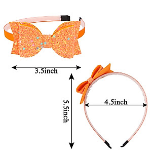 XIMA Bows Headbands For Girls,Kids Headbands 3.5 inch Sequin Glitter Hairband With Bow Little Girls Hair Bands,Pack of 10