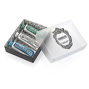 Marvis Marvis Travel with Flavor, Aquatic Mint, Whitening Mint, Classic Strong Mint, 3 Count, 1.3 oz Each