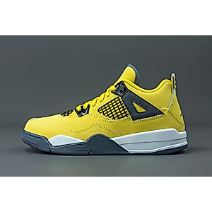 Nike Little Kid Jordan 4 Retro Lightning Tour Yellow/Dark Blue Grey (BQ7669 700) - 12.5 Multicolor 12.5 Little Kid