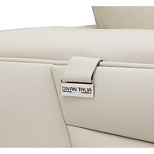 Blackjack Furniture Surton Top Grain Italian Leather Sectional Sofa for Living Room and Home Office, Modern Luxury L-Shaped Couch, 117" W, Right Arm Facing, Beige