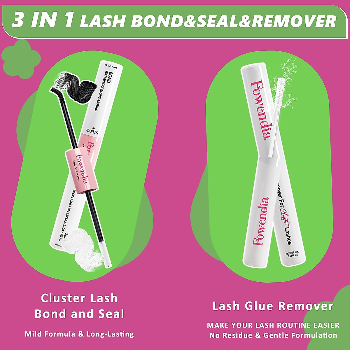 DIY Lash Extension Kit Lash Clusters 320Pcs Fowendia Individual Lashes Cluster Lash Glue Bond and Seal Remover Eyelash Brush with Tweezers for Eyelash Extensions Single Lashes Kit(30D+40D-D-9-16MM)