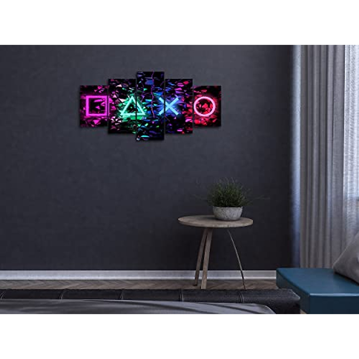 Biufo Gamer Symbol Canvas Wall Art Paintings Gaming Wall Decor Print Picture Artwork for Kids Boys Game Room Playroom Bedroom Decor (Small)