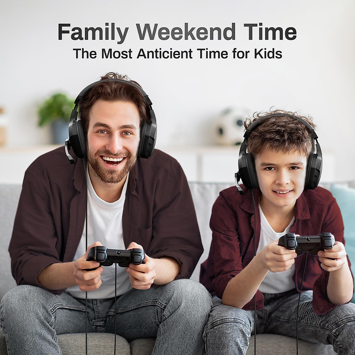 NUBWO U3 Gaming Headset with Mic for PC, PS4, PS5, Xbox 1, Mac, Switch, Wired Over-Ear Gaming Headphones with Mic Clear Call, Lightweight & in-Line Control-Black