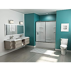 American Standard 7186201.295 Fluent 4" Centerset Bathroom Faucet with Metal Speed Connect Drain, Satin Nickel