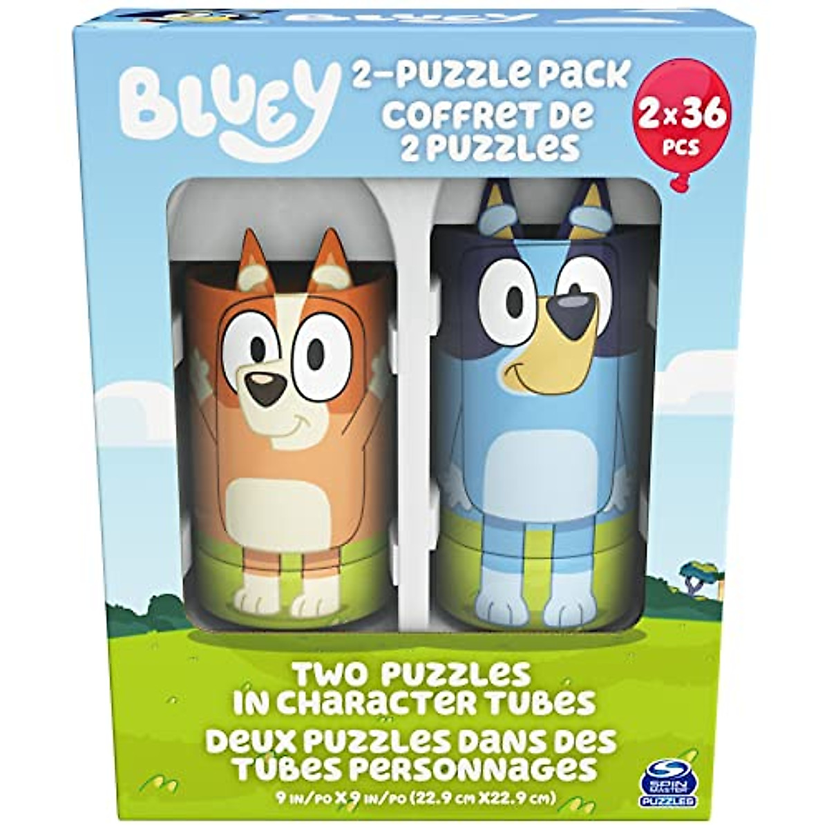 Bluey, 36 Piece Jigsaw Puzzle Two Pack Toy Gift Set with Easy to Store Tube Packaging, for Kids Aged 3 and up