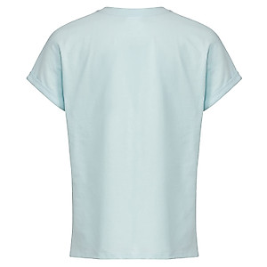 adidas Girls' Big Short Sleeve Dolman Waist Tee 22, Almost Blue, Large