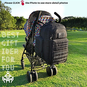 Diaper Bag Backpack for Dad, DBTAC Large Baby Nappy Bag for Men w/Changing Mat, Insulated+Wipe Pockets, Stroller Straps, Black