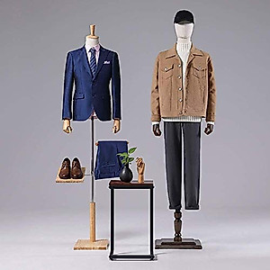 Tailors Dummy Male Mannequin Torso with Rectangular Base Trousers Rack and Shoes Holder| for Clothing Display Dressmakers Dummy