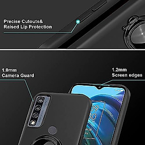 Astronaut Hidden Stand Case Cover for TCL 30XE 5G, TCL 30 XE, 6D Plating Spaceman Cartoon Cute Phone Case Shockproof TPU Protective Case for TCL 30XE (30 XE, Black)