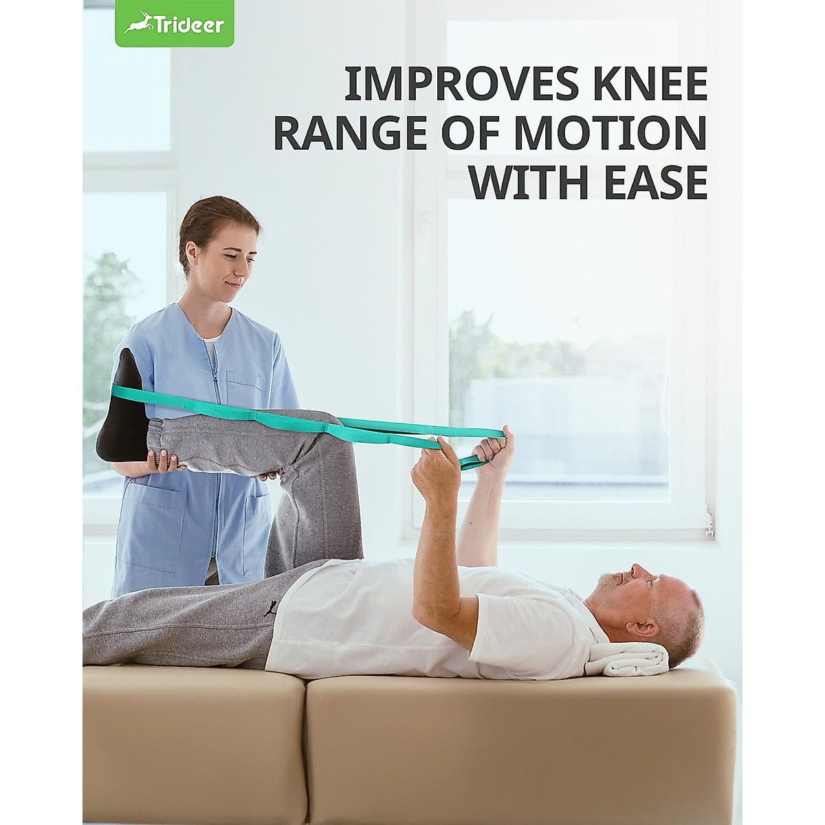 Trideer Stretching Strap Yoga Strap Yoga Band for Physical Therapy, 10 Loop Non-Elastic Yoga Straps for Stretching, Pilates, Exercise & Dancing, Stretch Band with Aesthetic Packaging for Women & Men