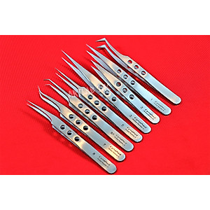 Premium Eyelash Extensions Tweezers 11 PCS,Stainless Steel Lash Tweezers Precision Tweezers for Eyelash Extensions Tweezers Application Tools Craft Tweezers,Jewelry Tweezers, Ingrown Tweezers