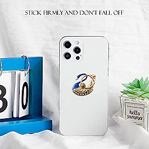 [2 Packs] Swan Glitter Bling Bling Phone Ring Holder, Sparkle Phone Ring Grip Artificial Diamond Stand,Rhinestone Cell Finger Ring for Phones,Pad