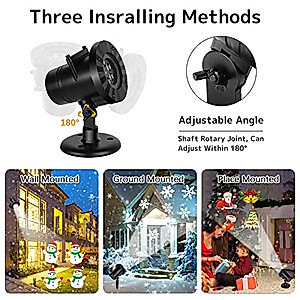 cjc Projector Lights 14 Pattern Gobos Garden Lamp Lighting Waterproof Sparkling Landscape Projection Light for Christmas Halloween Holiday Home Decoration Wall Motion Decoration