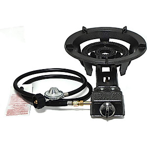 HTTMT- Outdoor 10KW/34000 BTU Power Caming Portable Propane Gas Burner Stove w/hose Jumbo Super Supergas Camp Camping Tailgating Gas Fire [P/N: ET-COOK008-RAW]