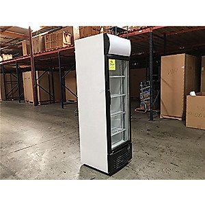 Commercial Refrigerator Glass 1-Door Merchandiser Display Cooler Case Fridge NSF, 25 inches width, capacity 15.1 cuft 110V, Restaurant Kitchen Cafe LG430