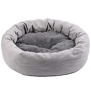 Bed Cat Bed Round Winter Warm Dog Cat Bed Plus Velvet Sleeping Pad Cat Supplies Kennel Removable Mat 1Pcs M