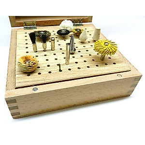 JTS Bur Holder Organizer Box Holds 100 Jewelry Burs Storage 3/32" Jewelers Bench Organizer Deluxe Box with Dual Magnetic Self Lock Lid Cover