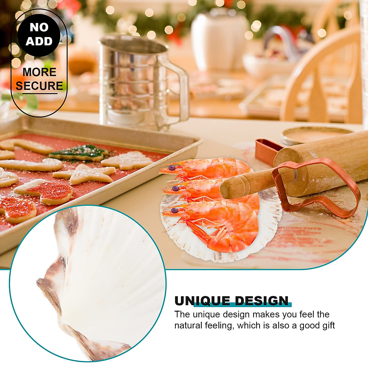 10 Pcs Natural Baking Sea Shells, 5 Inch Baking Shells, Scallop Shells for Serving Food (Random Color)