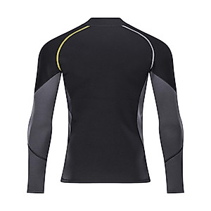 Wetsuit Top Men's 1.5mm Neoprene Wetsuits Jacket,Front Zipper Long Sleeves Diving Suit for Swimming,Diving,Snorkeling,Scuba,Surfing(Black, XL)