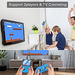 Heiko Retro Portable Handheld Game Console to Experience 500 Classic Games Anytime Anywhere, 3.5In Screen Video Game Console 1200mAh, Handheld Video Game Support for Connecting TV & Two Players(Blue)