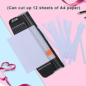ArtAt A4 Portable Paper Cutter: 12 inch Paper Trimmer Scrapbooking Tool for Photo Gift Cards Kraft Paper Label and Coupon with Automatic Security Safeguard Paper Trimmers