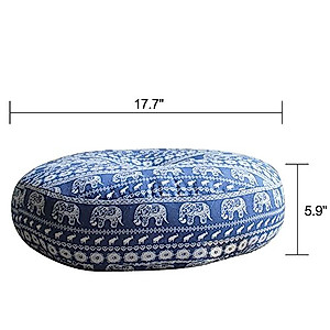 A.B Crew Japanese Style Zafu Meditation Yoga Bolster Tatami Floor Round Cushion(Elephant,19.7")