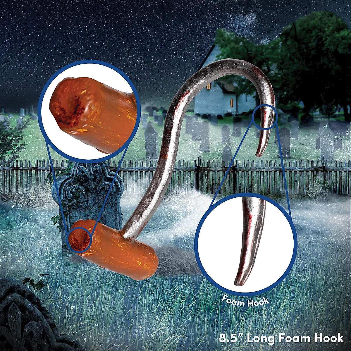 UNDERWRAPS Faux Foam Meat Hook - Halloween Prop Meat Hook, Fake Accessories for Adults, Halloween Decorations, Cosplay Toy Hooks, Weapon Costume Foam Hook