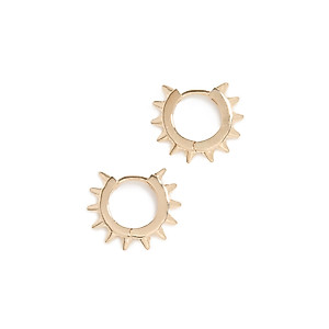 Zoe Chicco Women's 14k Gold Spiked Hinge Huggie Hoops, Yellow Gold, One Size
