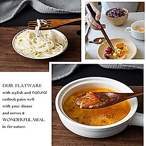 Wooden Utensils for Eating Reusable Wooden Bamboo Cutlery Set with Case 9 Pcs Travel Utensils, Fork and Spoon Set Wood Flatware Set for Eating with Knife Chopsticks Straw