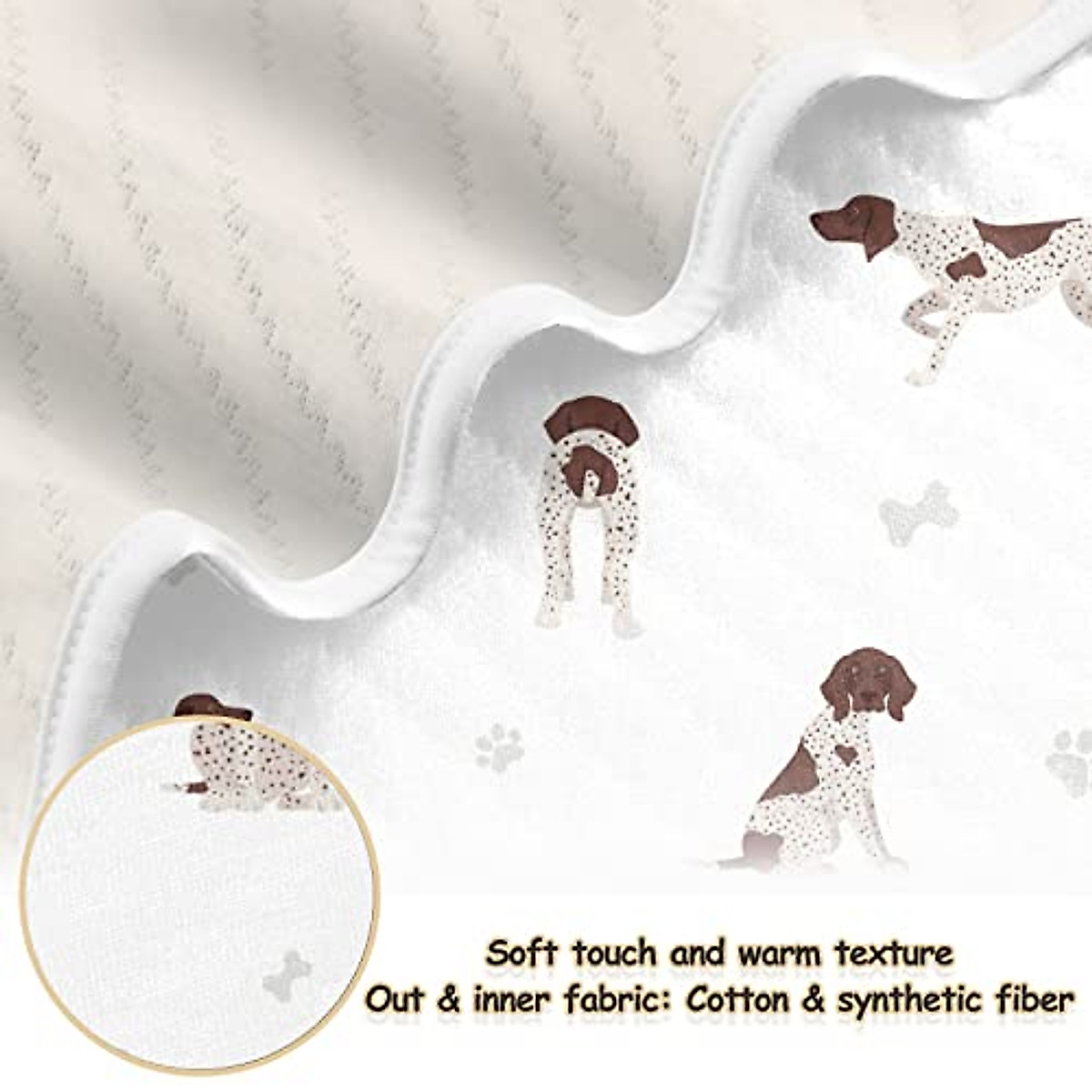 Swaddle Blanket German Shorthaired Pointer Cotton Blanket for Infants, Receiving Blanket, Lightweight Soft Swaddling Blanket for Crib, Stroller, Nursery Blankets, Puppy, 30x40 in