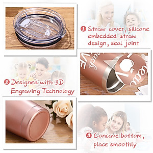 8 Pieces Thank You Teacher Travel Tumbler Bulk Teacher Appreciation Travel Mug Thank You for Being Awesome Cups with Lid and Straw 20 oz Stainless Steel Tumbler Mug for Teachers Women Friends Gifts