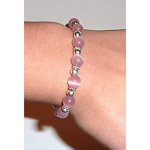 Hidden Hollow Beads Pink Breast and Multi Cancer Awareness Bracelet, Great For Fundraising, 7 ¾ in size, 8mm (Pink Breast Cancer Bracelet)