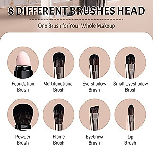 BS-MALL Makeup Brush Set Travel Premium Synthetic Foundation Powder Concealers Eye shadows Blush Makeup Brushes Purse Size With Case (Black)