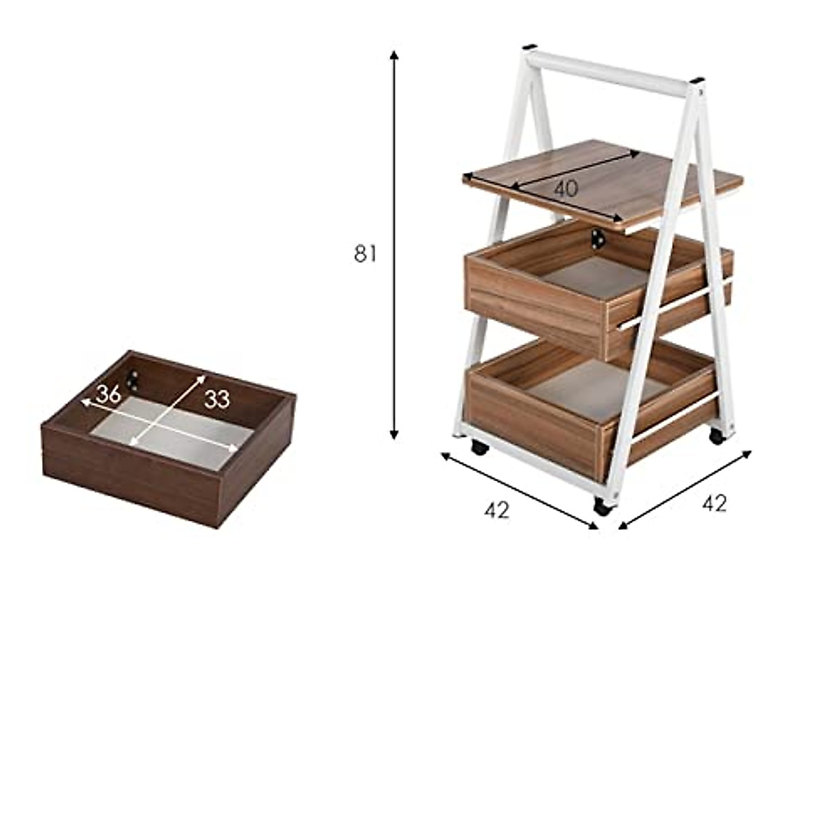 HIGOH Bedside Table Simple Mobile with Locker Side Corner Table Small Coffee Table Sofa Side Table Lazy Bedside Table