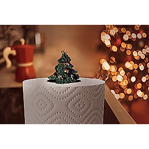 Crazy Chef Toppers Decorative Paper Towel Holder - Interchangeable Holiday Kitchen Decor - 6 Hand Painted Seasonal Decor Tops, Wooden Paper Towel Holder Stand, and Top Holder