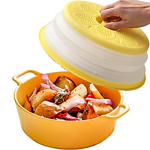 GOVNPJ Microwave Grill Pan, Micro Cookware Grill & Crisper Pan with Lid Cookware for Grilling, Reheating, and Cooking a Variety of Dishes