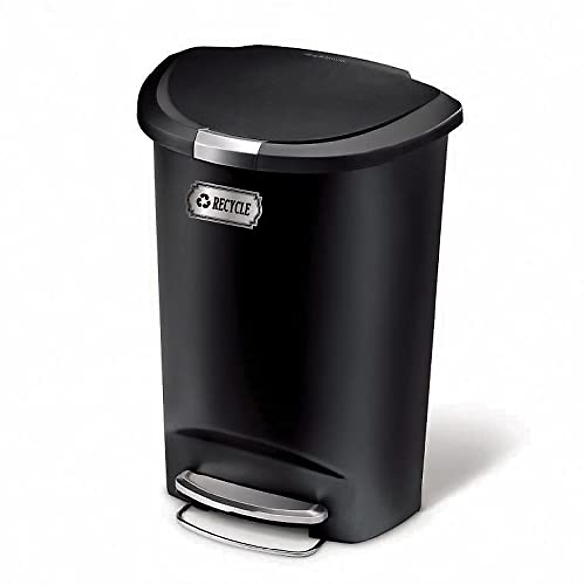 Recycle and Trash Logo Symbol - Elegant Golden Look for Trash Cans, Containers, and Walls - Laminated Vinyl Decal (XSmall, Silver - Elegant 2)