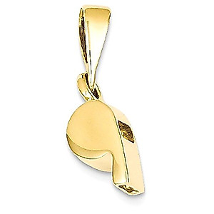 IceCarats 14K Yellow Gold Sports Whistle Necklace Charm Pendant Only