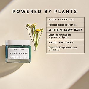 HERBIVORE Blue Tansy BHA & Enzyme Pore Refining Mask - Naturally Clarifies Acne, Blemishes & Redness, Vegan & Cruelty-Free, 60 mL / 2.02 oz