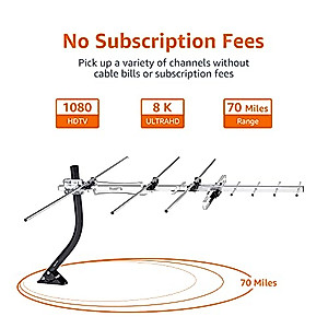 Amazon Basics HDTV Digital Outdoor TV Antenna with Mounting Pole