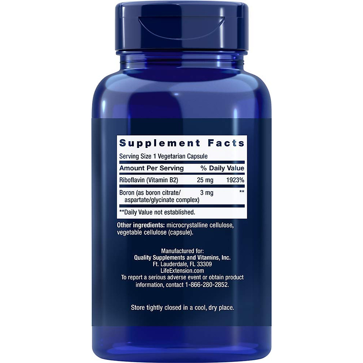 Life Extension Boron 3mg 180 Veg Caps - Triple Boron Complex with Boron Citrate, Glycinate, Aspartate - 3 mg Capsules - Enhanced with Vitamin B2