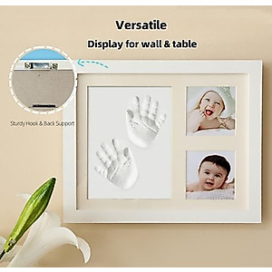 PewinGo Baby Footprint Kit,Baby Clay Hand and Footprint Kit,Newborn Baby Handprint Kit,Baby Keepsake Frames for First Mothers Day Gifts,Personalized Baby Shower Gifts for New Mom,New Parents