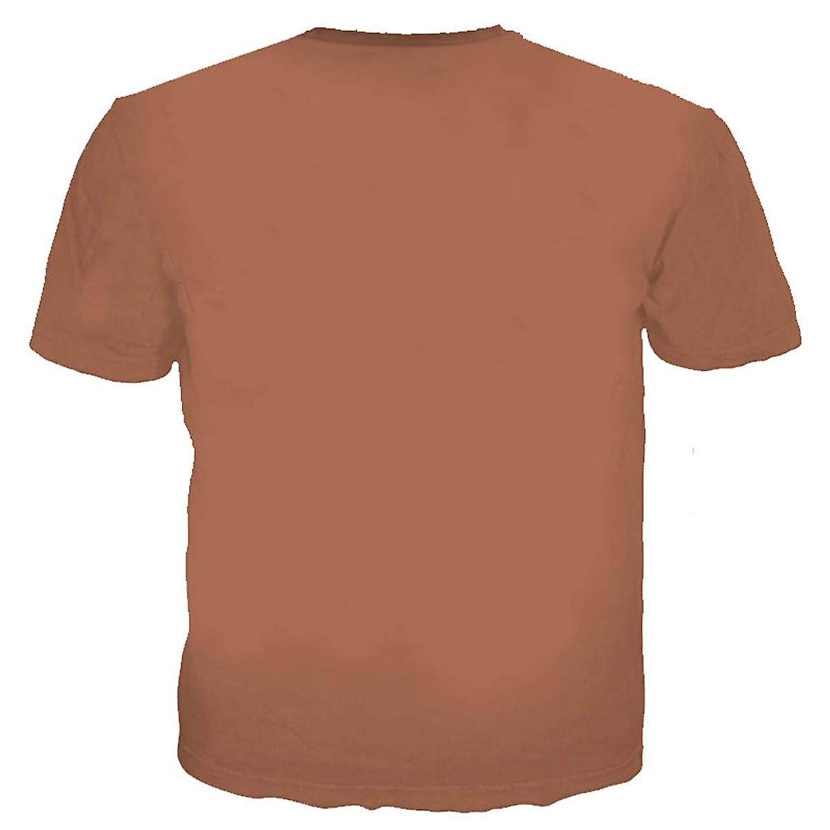 baskuwish Men T-Shirts, Fashion Funny 3D Muscle Printed Short Sleeve Shirts O-Neck Tees Funny Body Print T-Shirt for Men (XL, Brown)