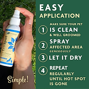 Vet Organics Hot Spot Spray for Dogs and Cats – EcoSpot 4 Oz. Natural Skin Soother Solution for Cat and Dog Allergy Support, Itch Relief, Rashes, and Raw Skin – Cat and Dog Health Supplies
