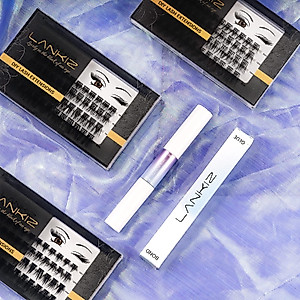 LANKIZ DIY Eyelash Extension, 72pcs Lash Clusters Individual Lash Extensions, Soft Cluster Lashes, 10-16mm Mix Resuale Lash Extension Clusters