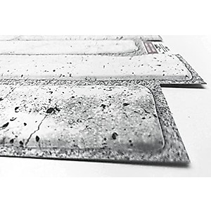 Sample for Display Purpose only. Retro-Art 3D Wall Panels, Old Brick in White, PVC, 7"x10", 571OG (Sample)