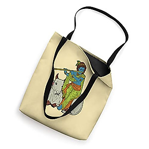 Hindu god - the blue flute player Krishna Tote Bag
